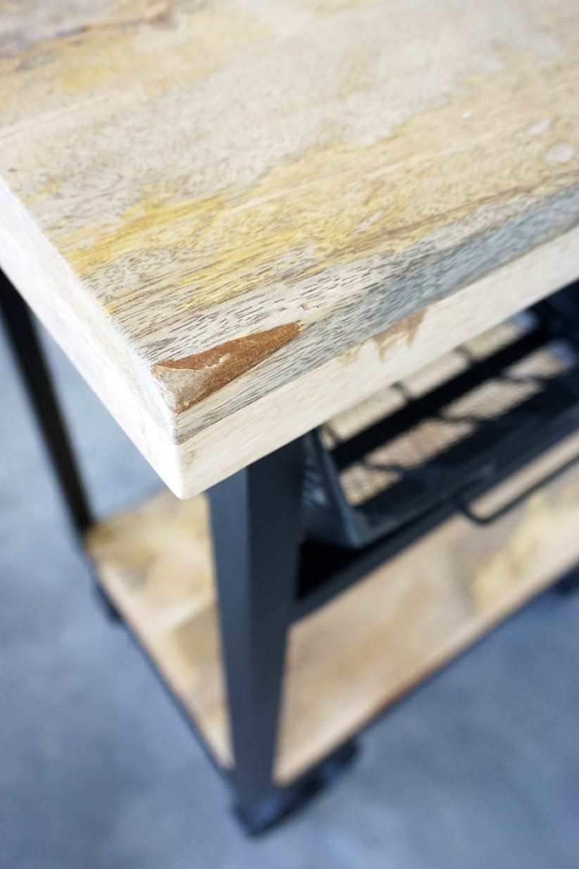 industriële serveertafel met 2 rekken